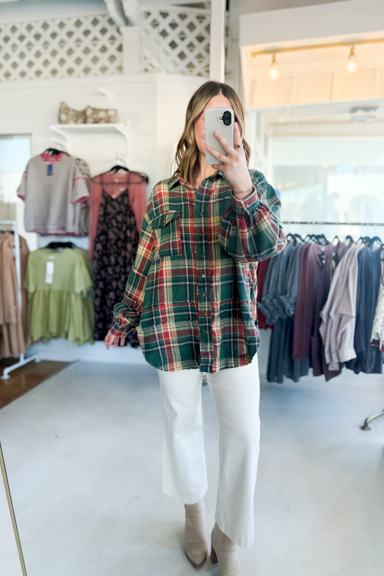 Weekend Wanderer Oversized Flannel - Pine Green – Birch & Bell Boutique