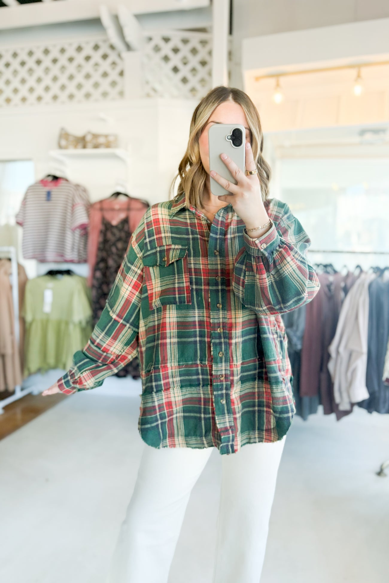 Weekend Wanderer Oversized Flannel - Pine Green – Birch & Bell Boutique